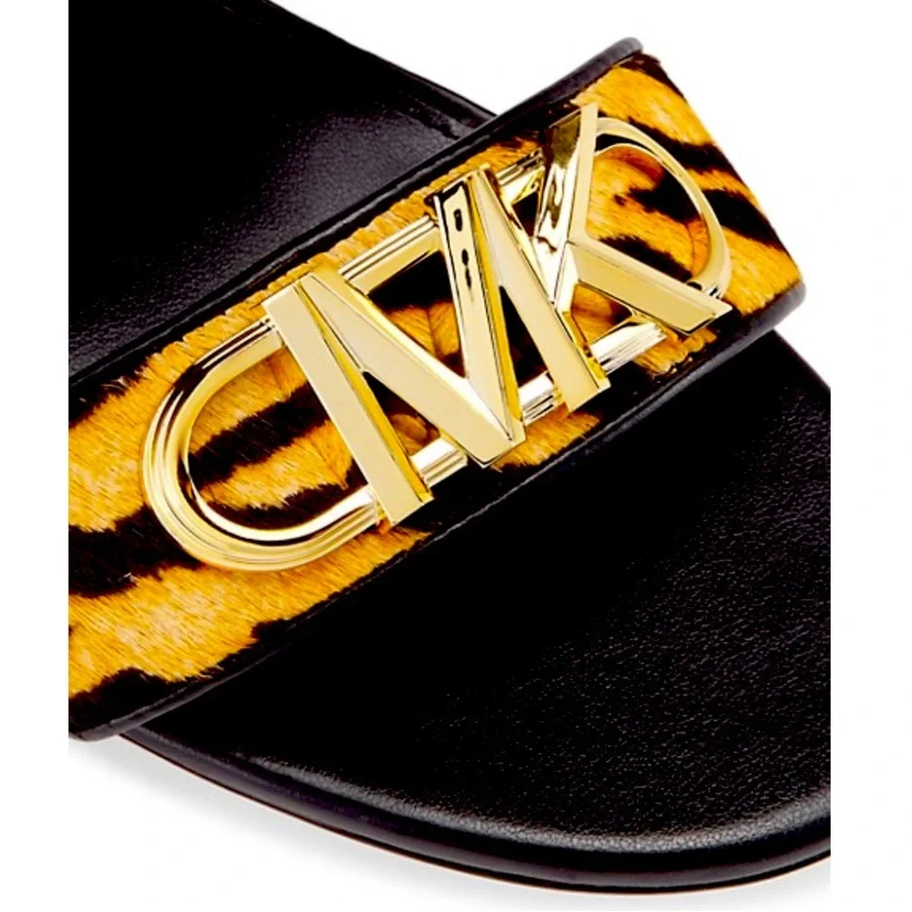 Michael Kors | Shoes | Michael Kors Open Toe Tiger Print Multi Straps ...
